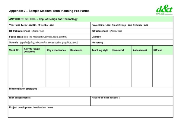 KS3 Medium Term Planner - DT Online